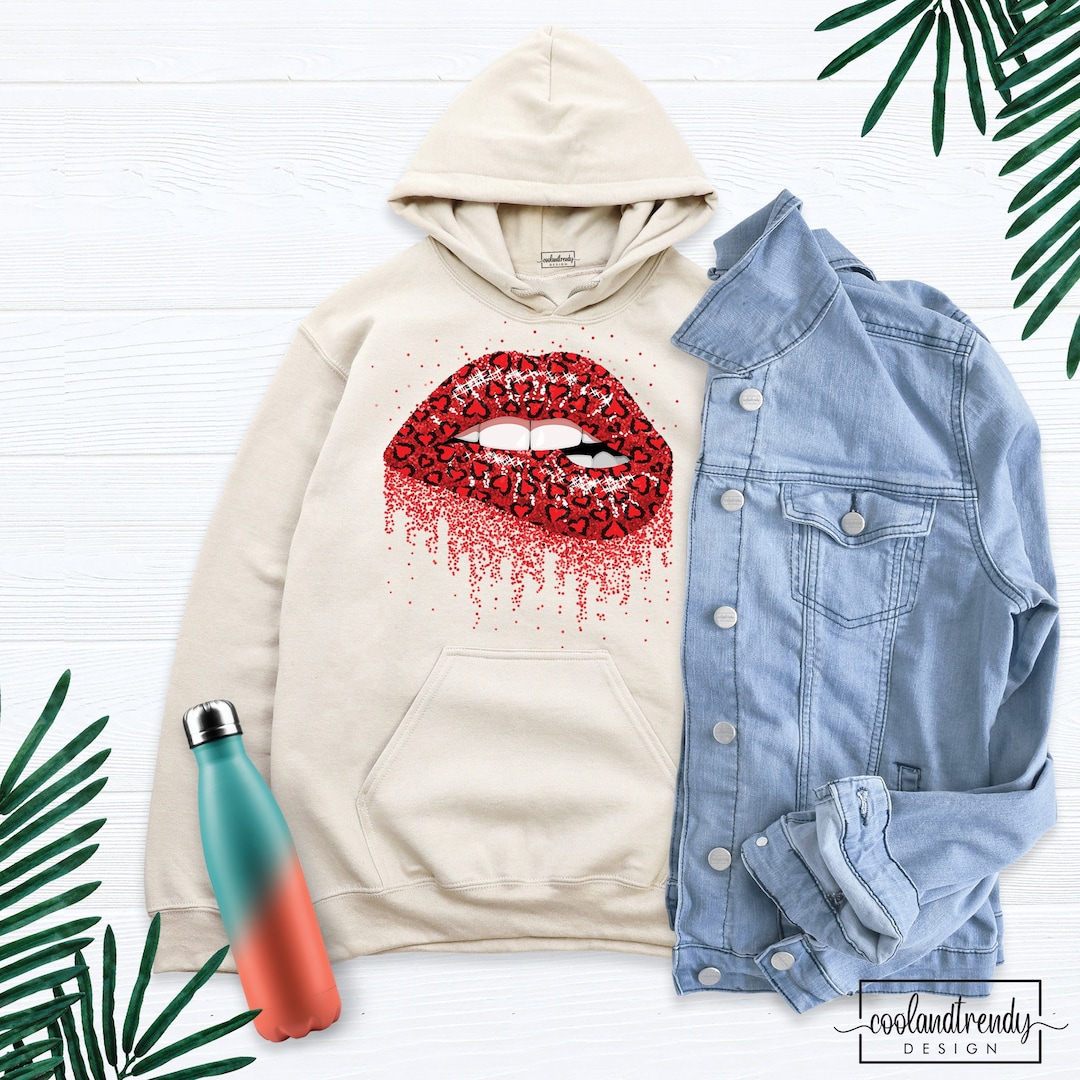 Leopard Lips Hoodie, Dripping Lips Sweatshirt, Leopard Lips, Leopard ...