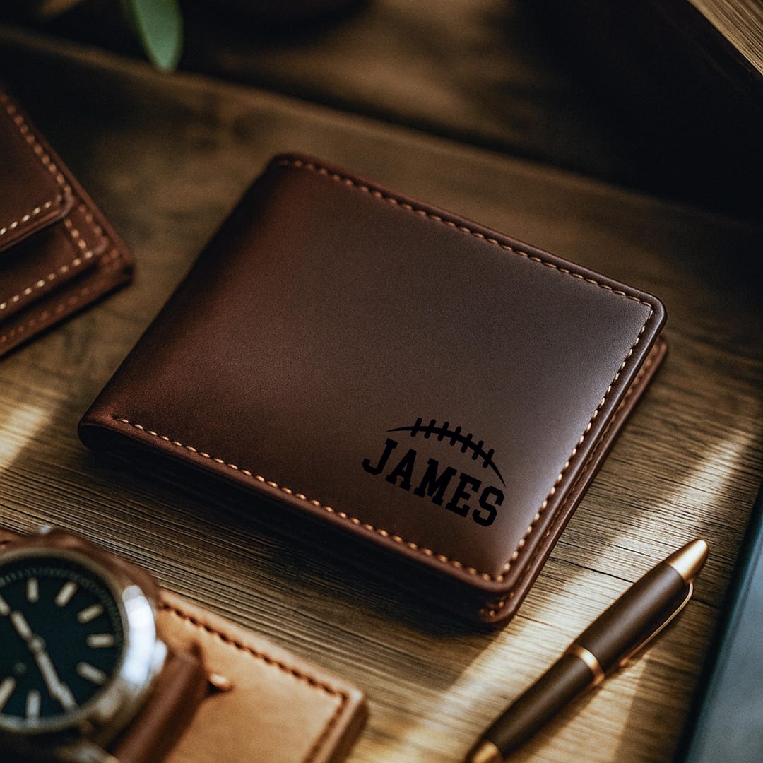 Personalized Leather Wallet for Men Custom Engraved Bifold Wallet ...