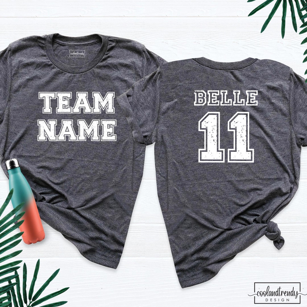 Custom Sports Shirt, Front Back Name and Number Shirt, Sport Tees, Your ...