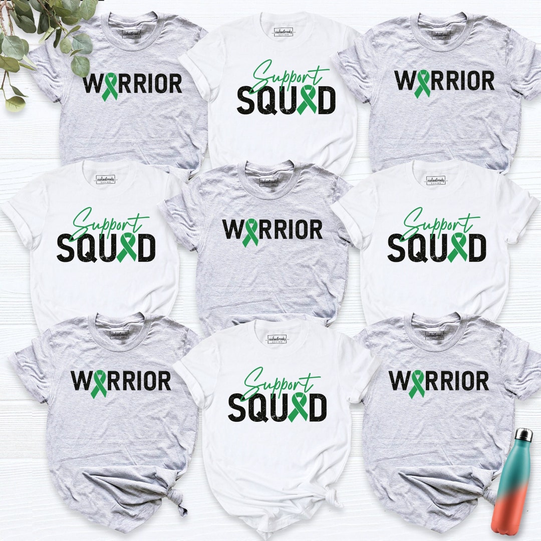 Support Squad Kidney Disease Awareness Shirt, Green Ribbon Awareness ...