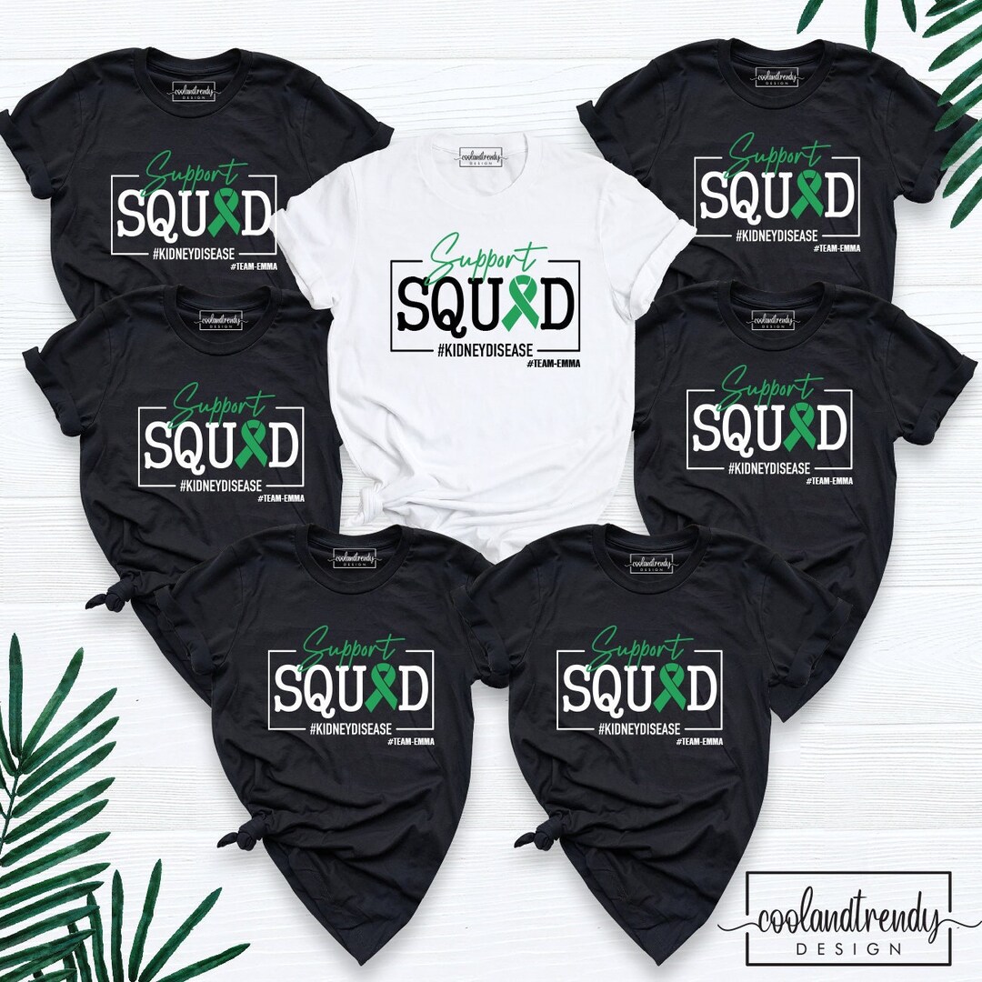 Kidney Disease Awareness Team Shirt, Support Squad Kidney Disease Shirt ...