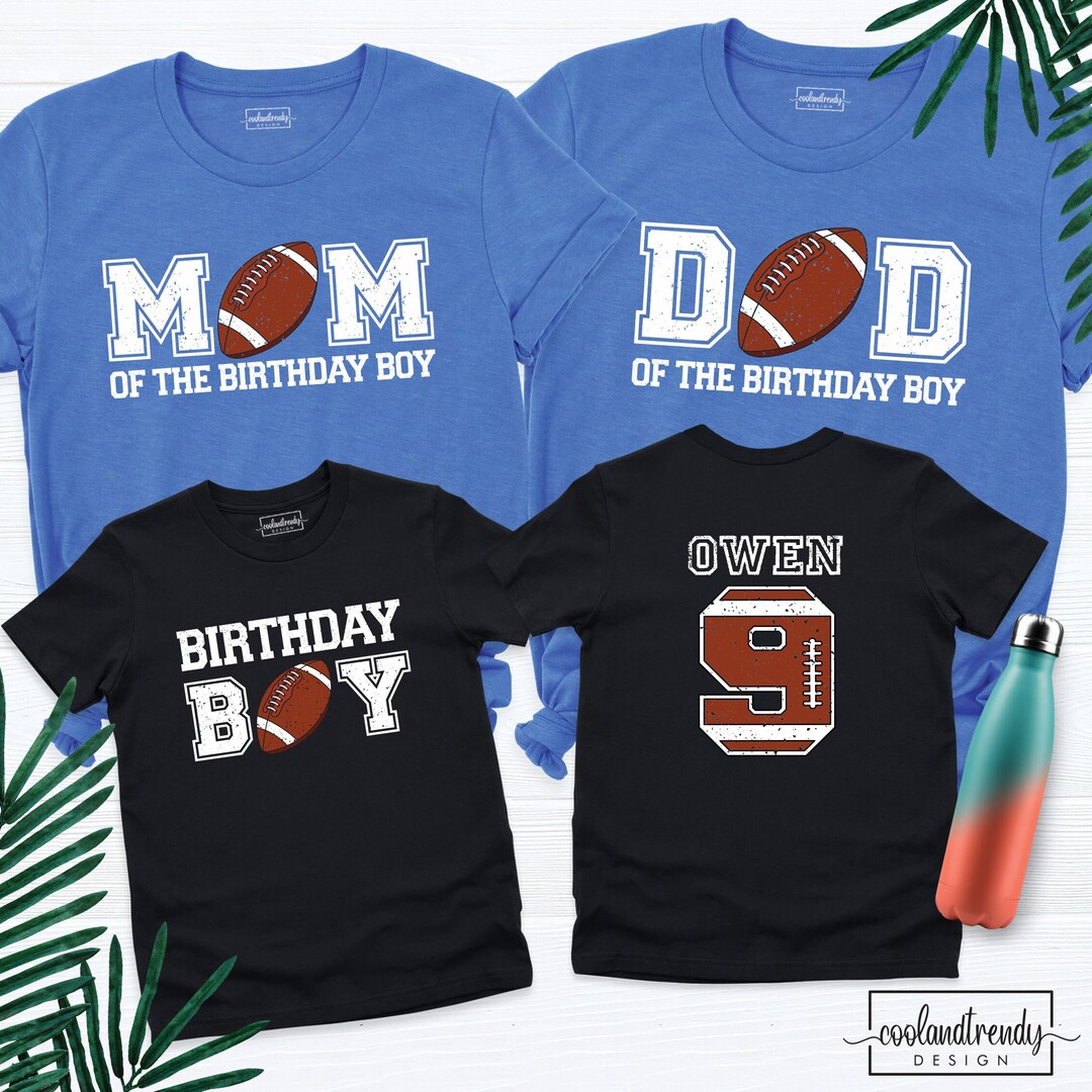 Football Birthday Boy Shirt, Family Birthday Party Tee, Personalized ...