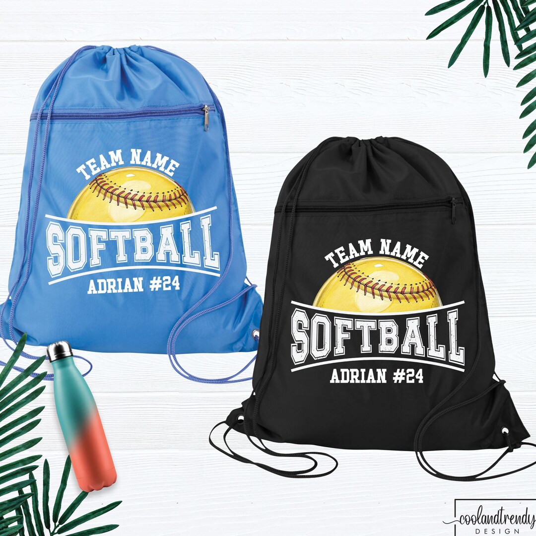 Softball Sport Bag Custom Team Name and Number Backpack, Personalized ...