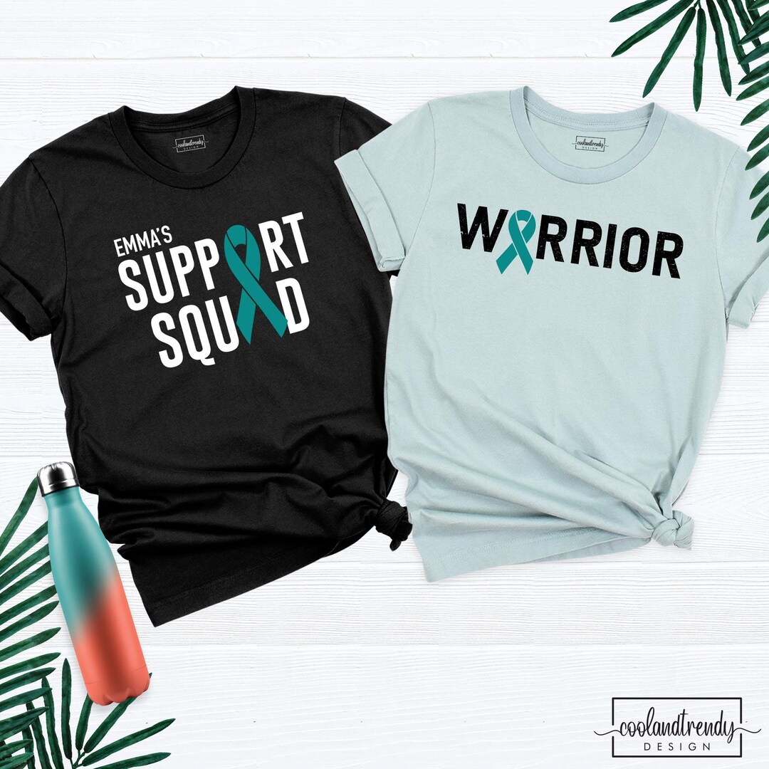 Custom Cervical Cancer Support Squad Shirt Tee, Warrior Ovarian Cancer ...