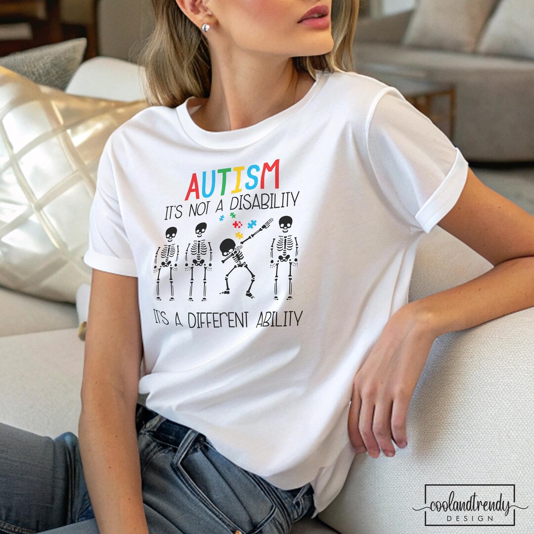 Autism Shirts Skeleton Autism Awareness Tee, Support Autism Tshirt ...