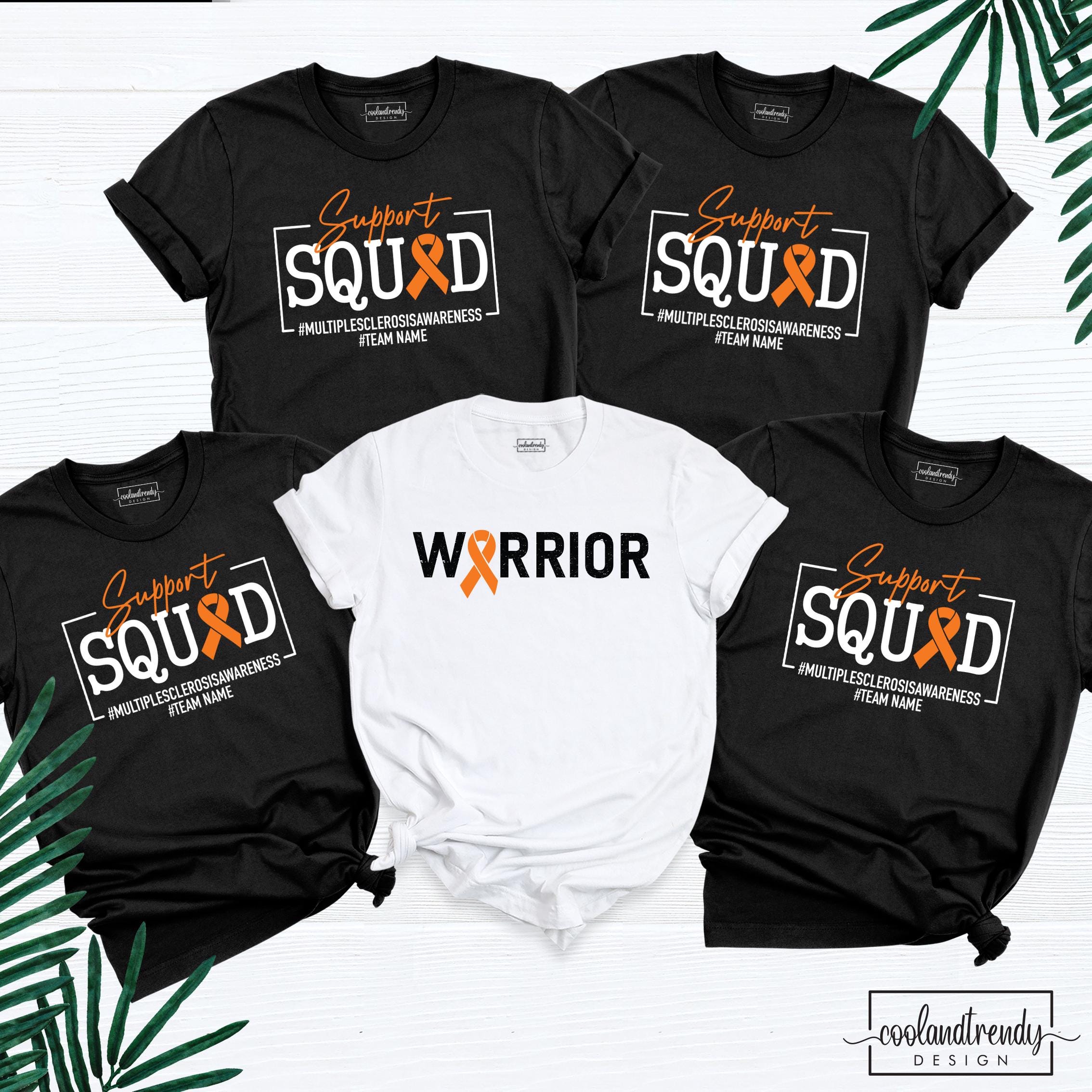 Multiple Sclerosis Awareness Shirt MS Warrior Tee, Orange Ribbon ...