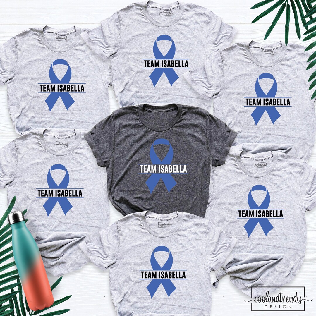 Colon Cancer Shirt, Cancer Support Shirt, Blue Ribbon Cancer Support ...