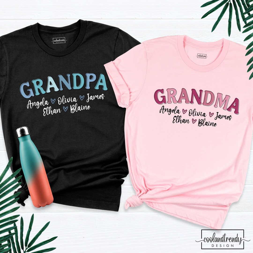 Personalization Grandpa Grandma Shirt With Grandkids Names, Matching ...