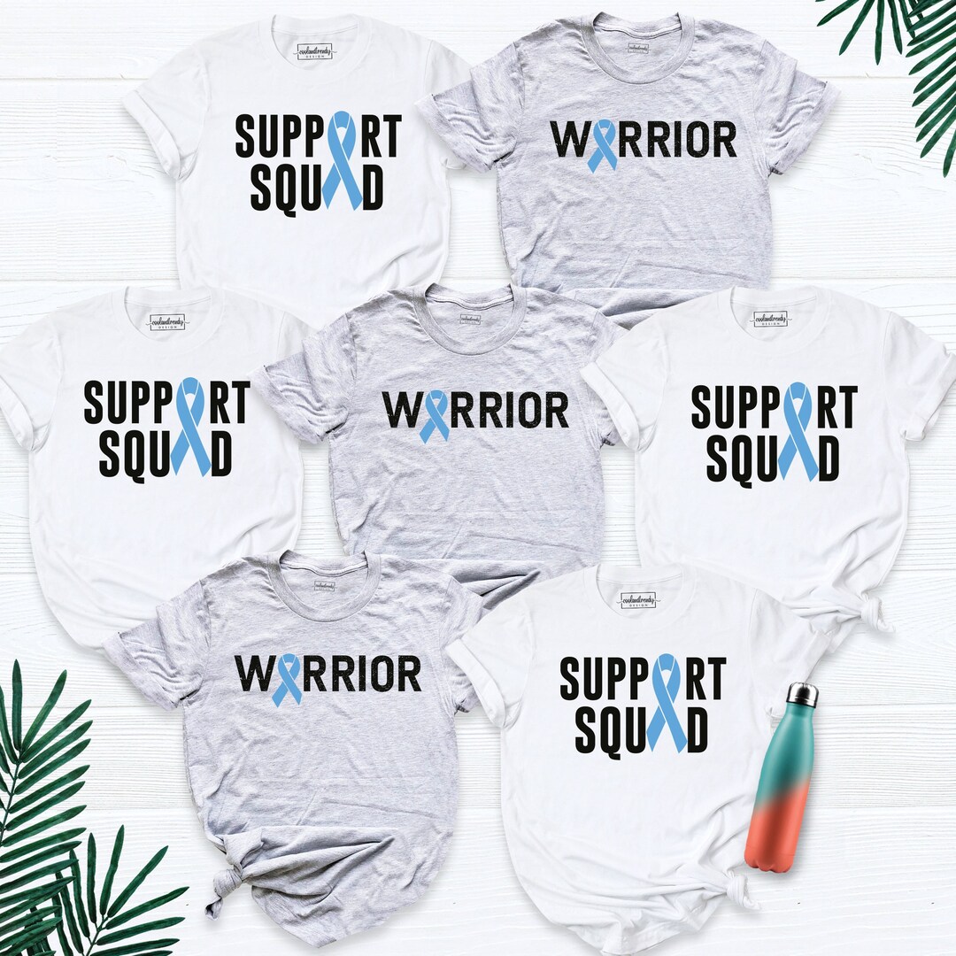 Support Squad Cancer Shirt, Blue Ribbon Shirt, Cancer Awareness Tee ...