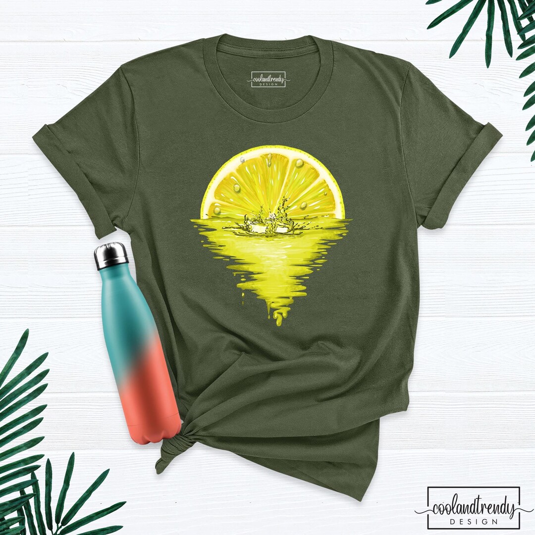 Sunset Lemon Tshirt, Summer Holiday Tees, Lemonade Shirt, Lemon Beach ...