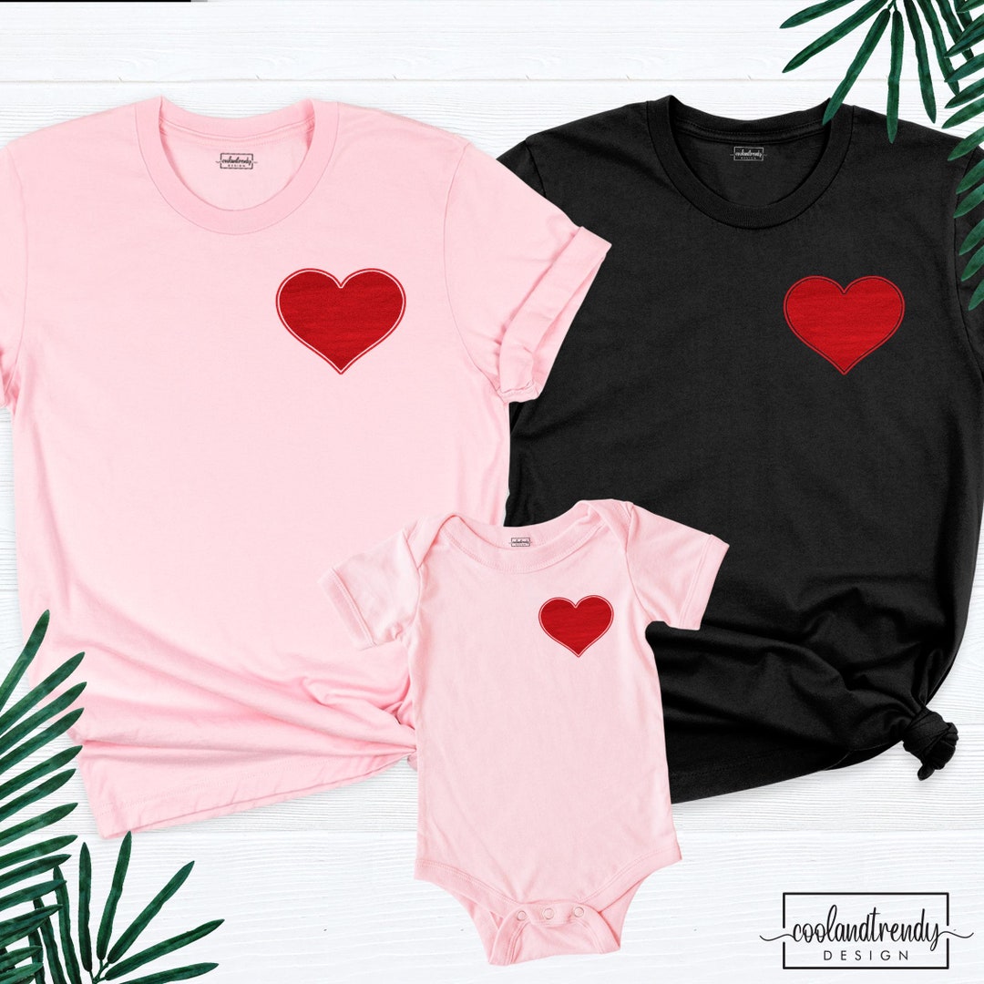Heart Valentines Day Mama Dada Baby Matching Shirt Tee Family Love ...