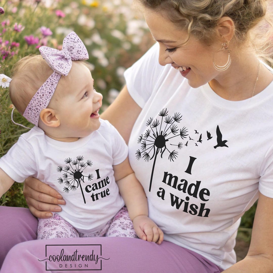 Mama Mini Matching I Made a Wish I Came True Shirt Tee, Mommy and Me ...