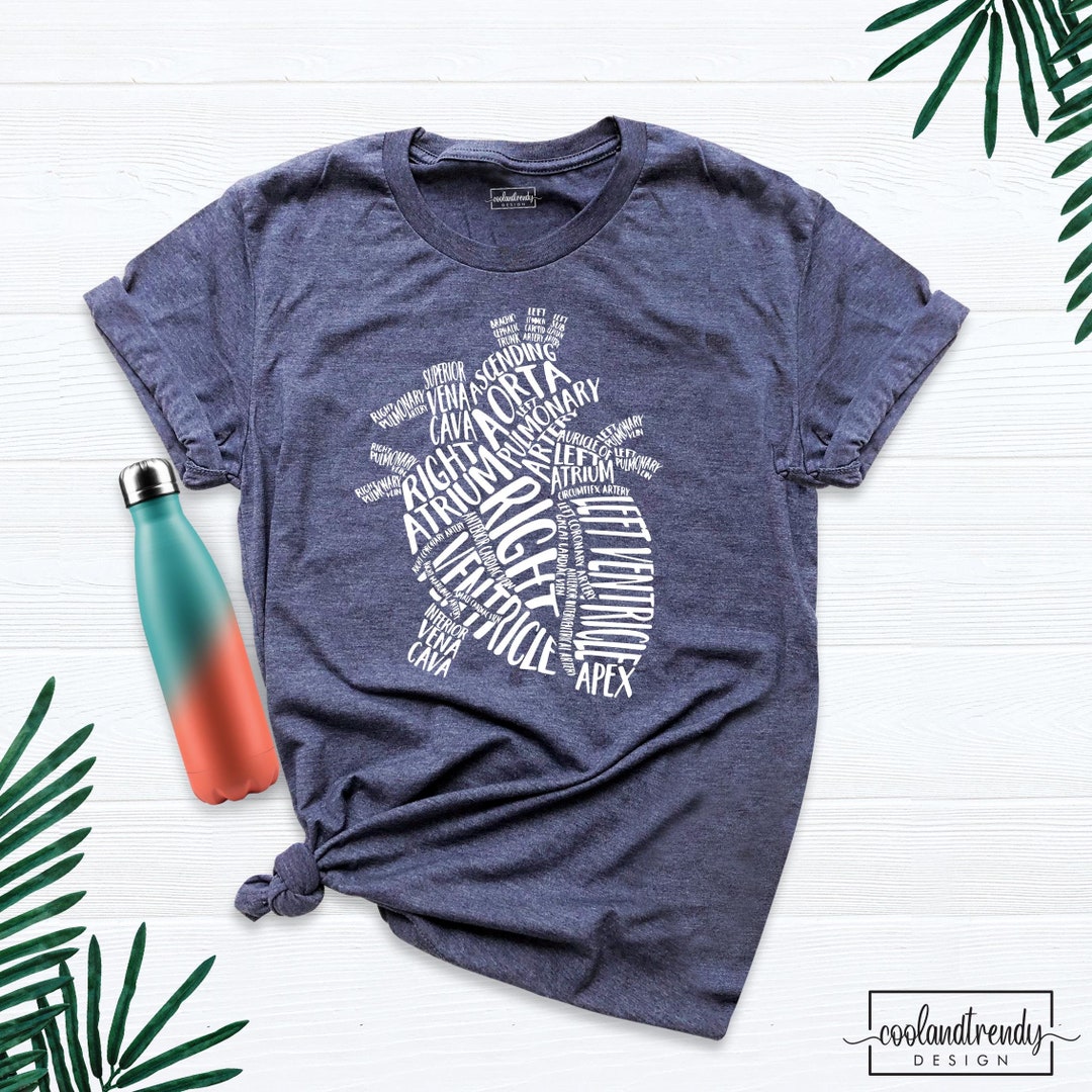 Heart Anatomy Shirt, Nurse Tshirt, Cardiac Nurse Shirt, Nursing Student ...