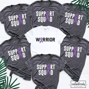 Support Squad Pancreatic Cancer Shirt, Purple Ribbon Cancer Shirt ...