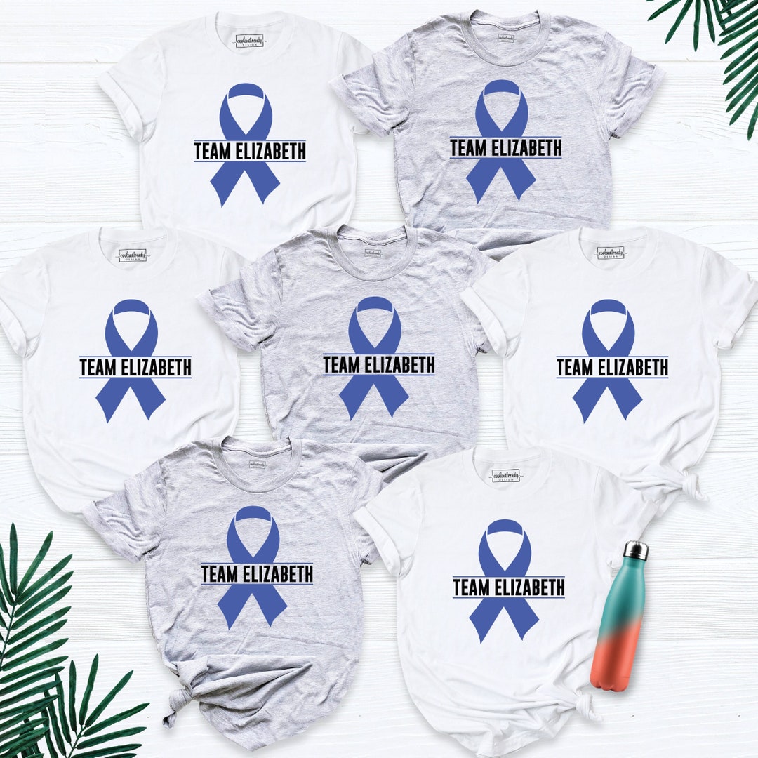 Blue Ribbon Cancer Support Team Shirt, Personalized Team Cancer Shirt ...