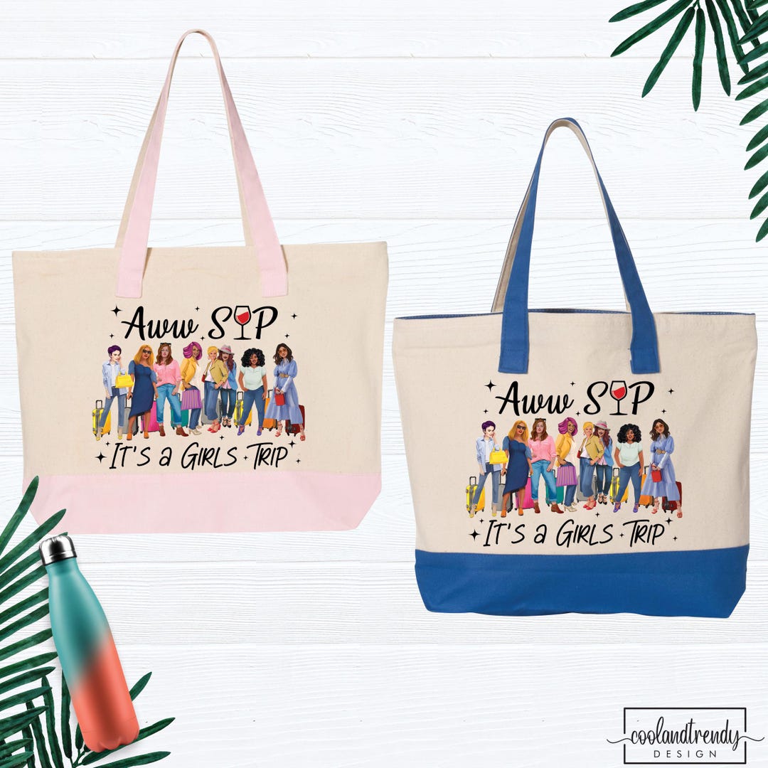 Girls Trip Zippered Tote Bag Girls Weekend Tote Bag, Summer Holiday ...