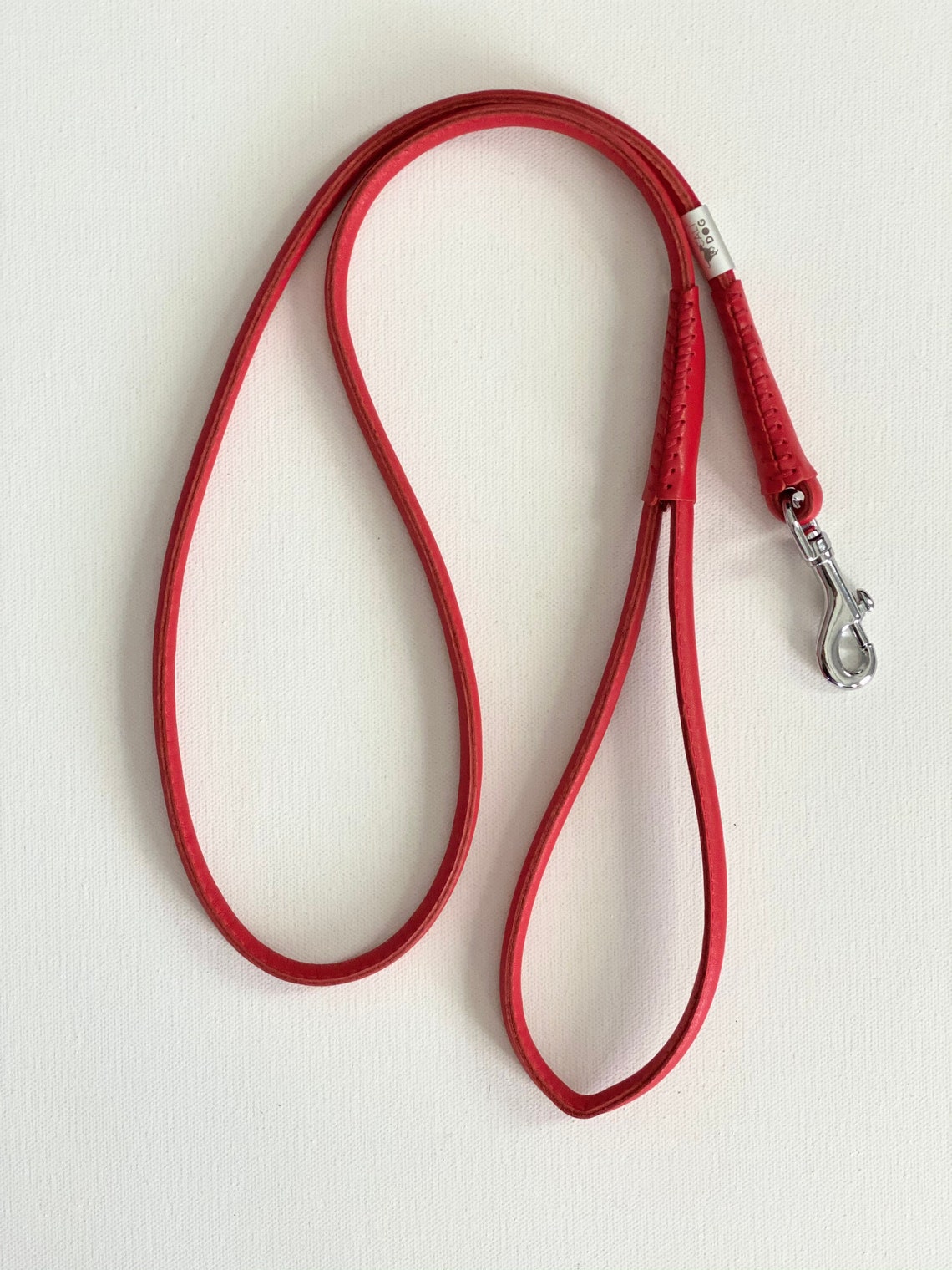 Red Rolled Leather Dog Leash Stylish Dog Leash - Etsy