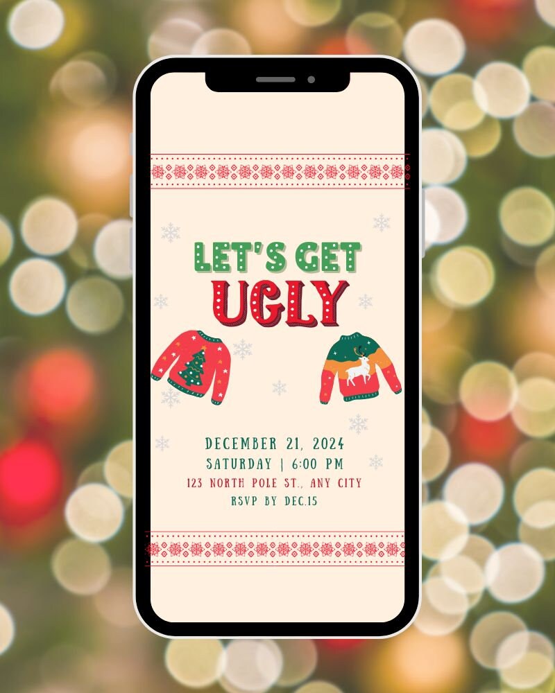 Christmas Party Editable Invitation, Electronic Invite, Digital ...