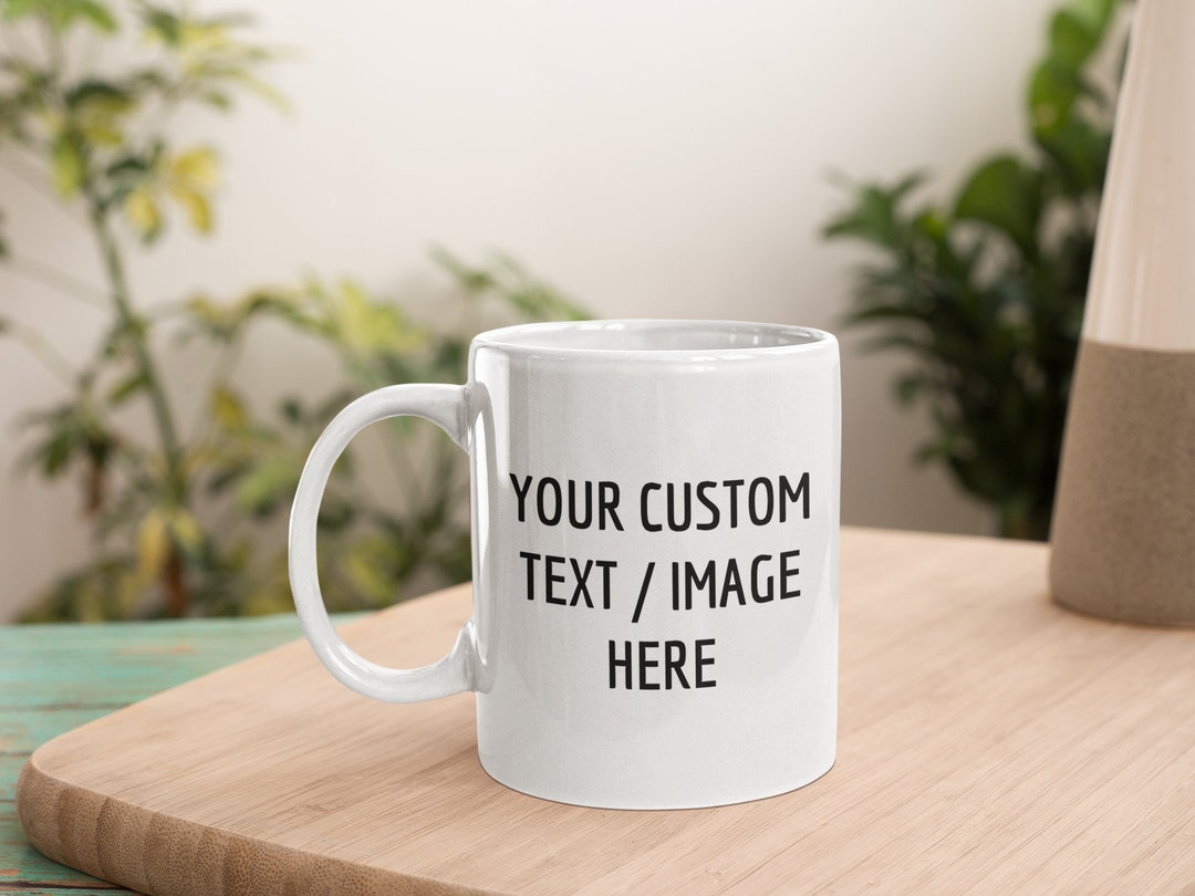 Personalized Photo Mug, Custom Text, High Gloss Finish - Etsy