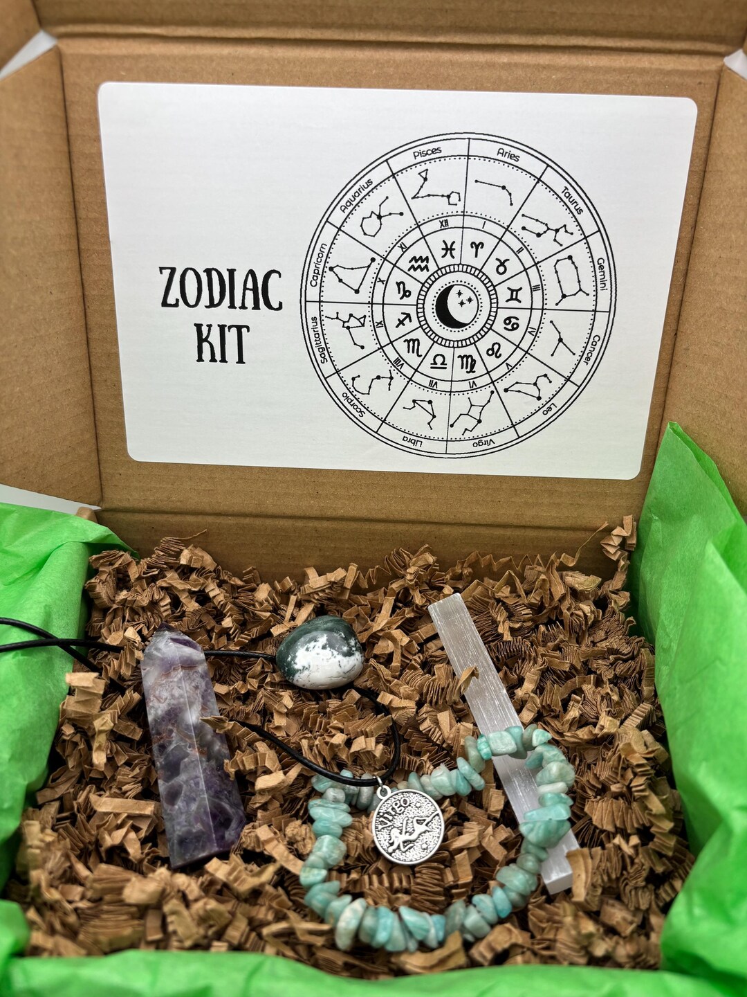 Zodiac Crystal Boxes - Personalized Astrology Crystal Set - Choose Your ...