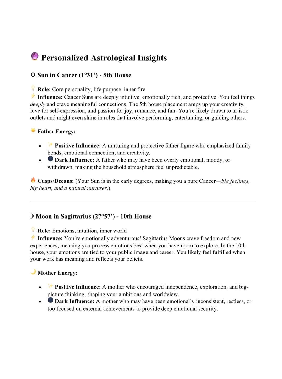 Personalized Natal Chart Reading: Astrology Report, Love & Career (PDF ...