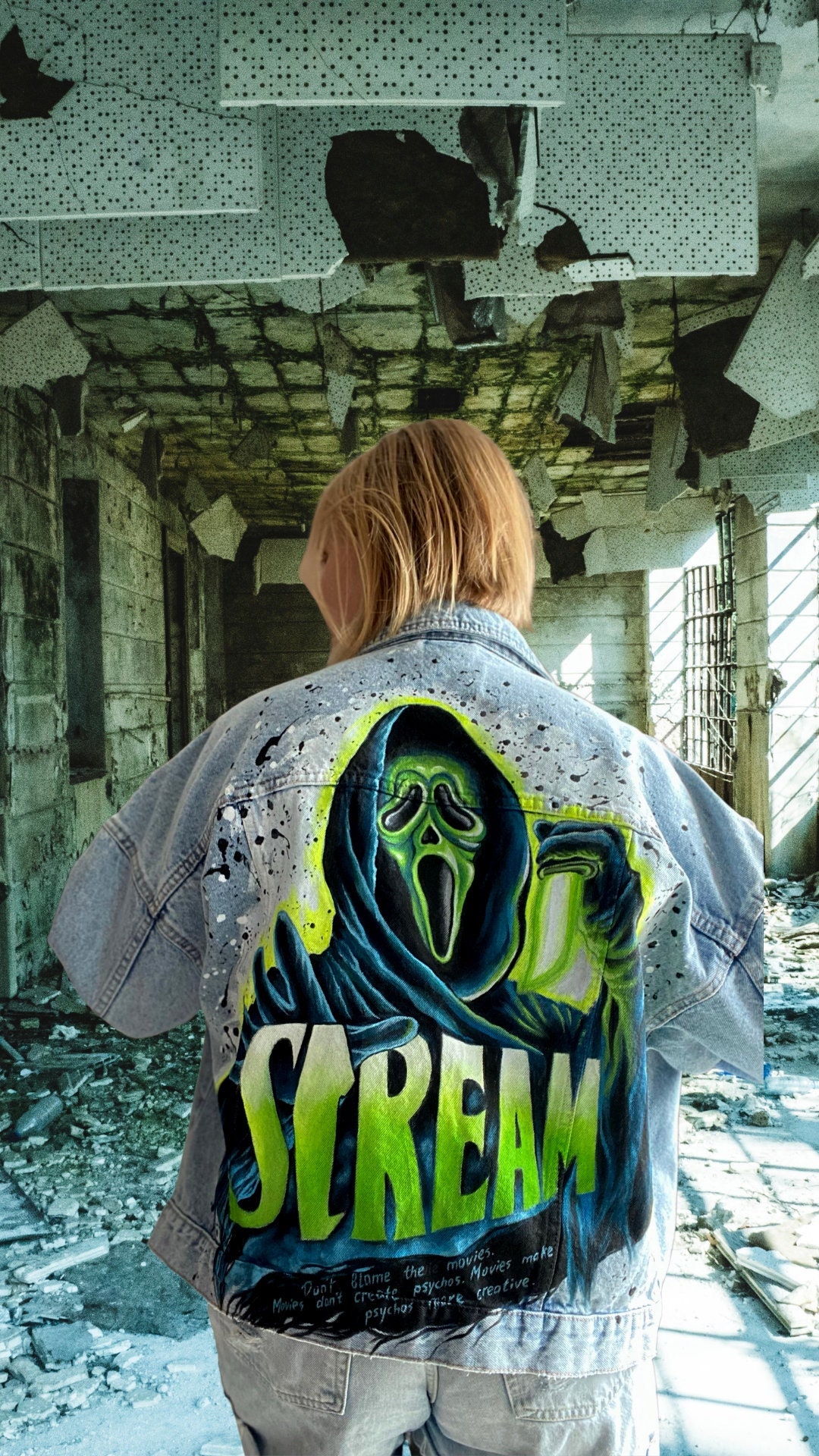 Handpainted Custom Jacket Ghostface Scream STAB / Personalized Scream ...