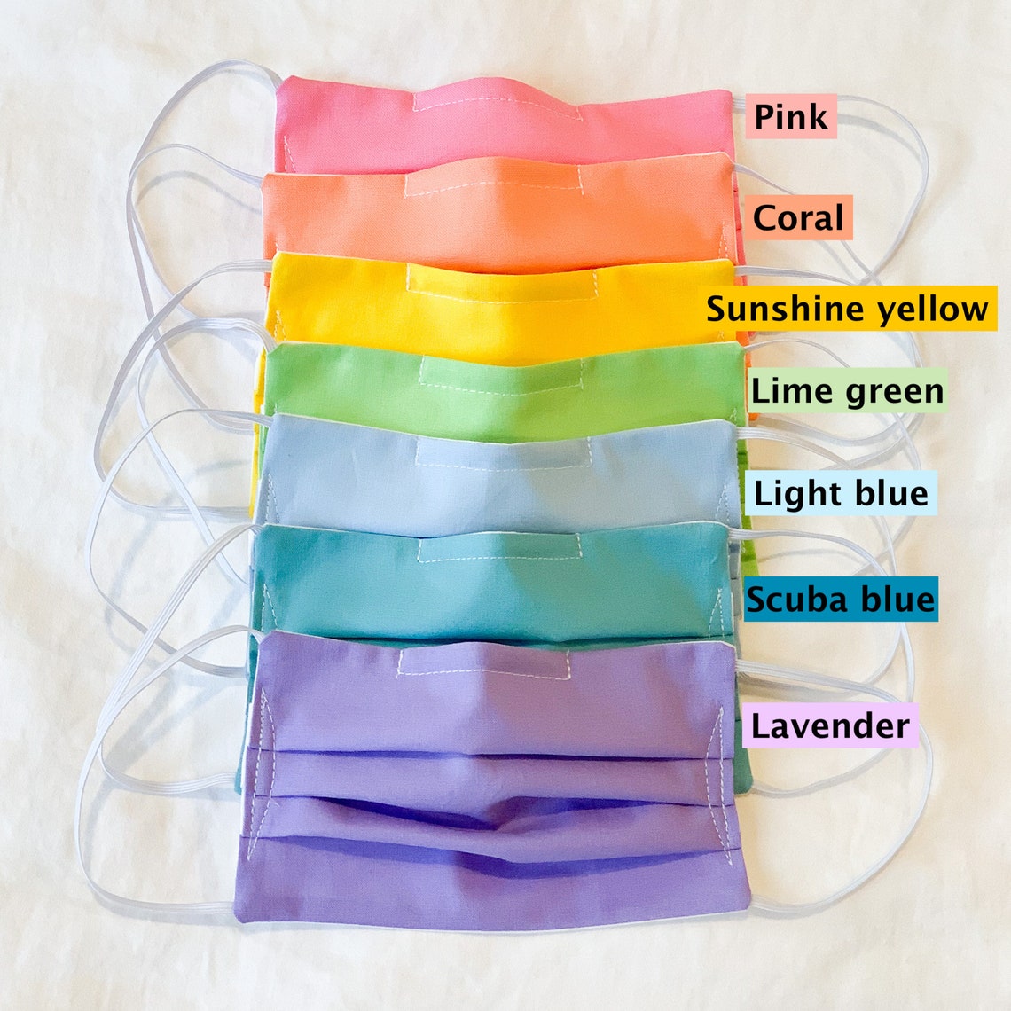 Solid Color Face Masks for ADULTS and KIDS With Nose Wire | Etsy