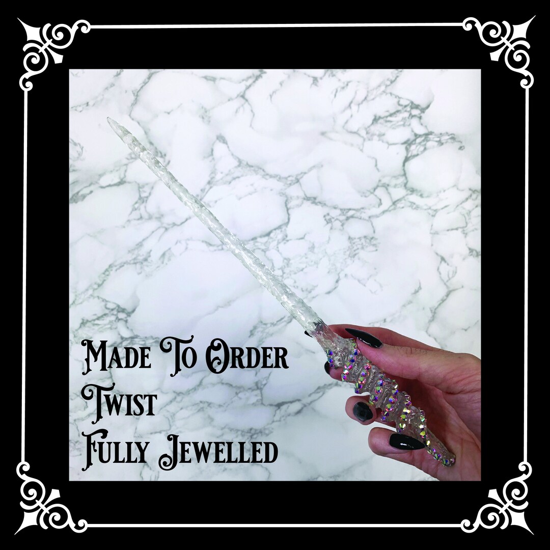 MADE TO ORDER: Jewelled Twist Design, Handmade Magic Wand - Etsy