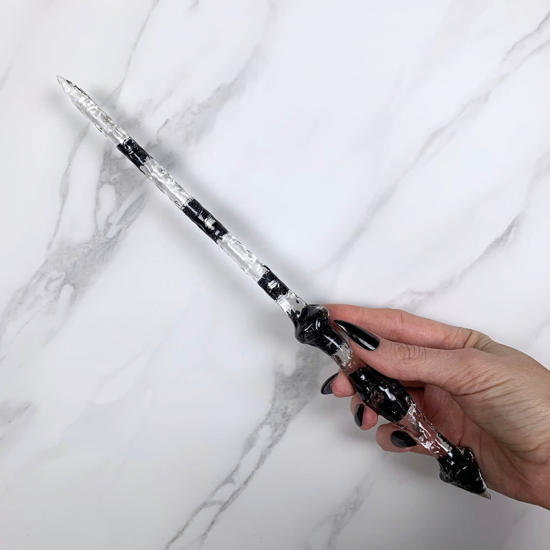 Black Lace , Clear Translucent, Stiletto Design, Handmade Magic Wand - Etsy