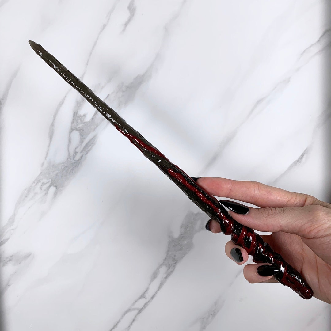 Vampire, Black & Red Glitter, Twist Design, Handmade Magic Wand - Etsy