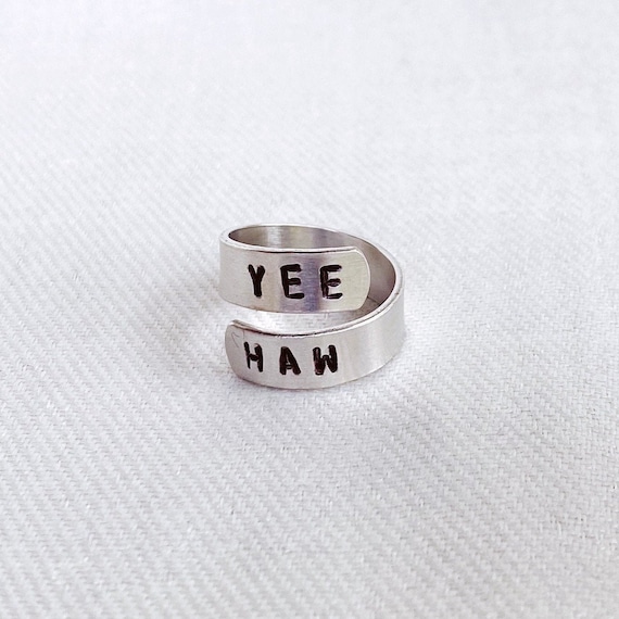Yee Haw Ring Western Jewelry Western Ring Stamped Ring - Etsy