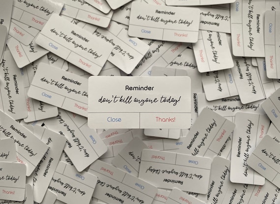 Reminder: Don't Kill Anyone Today Sticker Iphone | Etsy