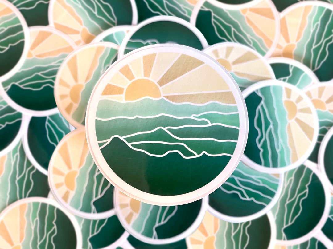 Mountain Sticker | Sunrise Sticker | Glossy - Etsy