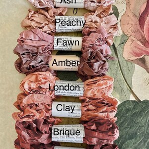 ASST CLAY Rayon Crinkle Ribbon Binding Shades of CLAY 5 Yards Each ...