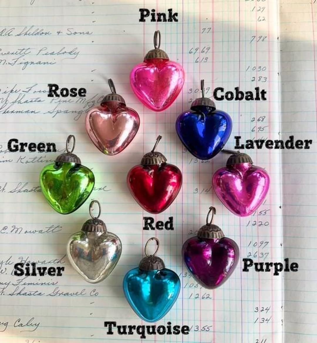 Mini Mercury Glass 1 3/8” Heart Gift - Sold Individually - 9 WONDERFUL ...
