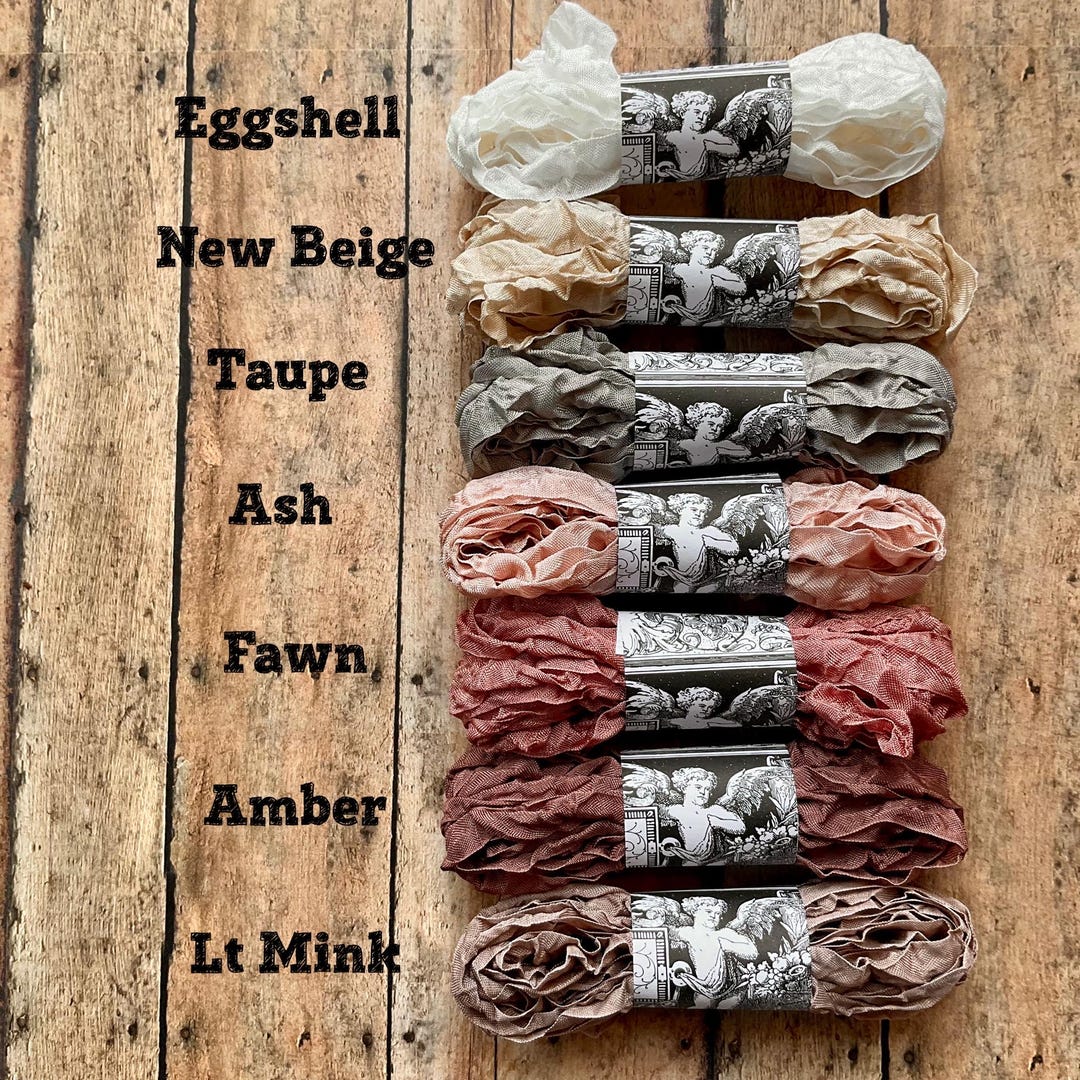 COLLECTION - Vintage Colors - Rayon Crinkle Ribbon Binding 5 Yards Each ...