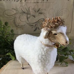 LARGE German Style Putz Sheep With XL Crown and 1940s Vintage - Etsy