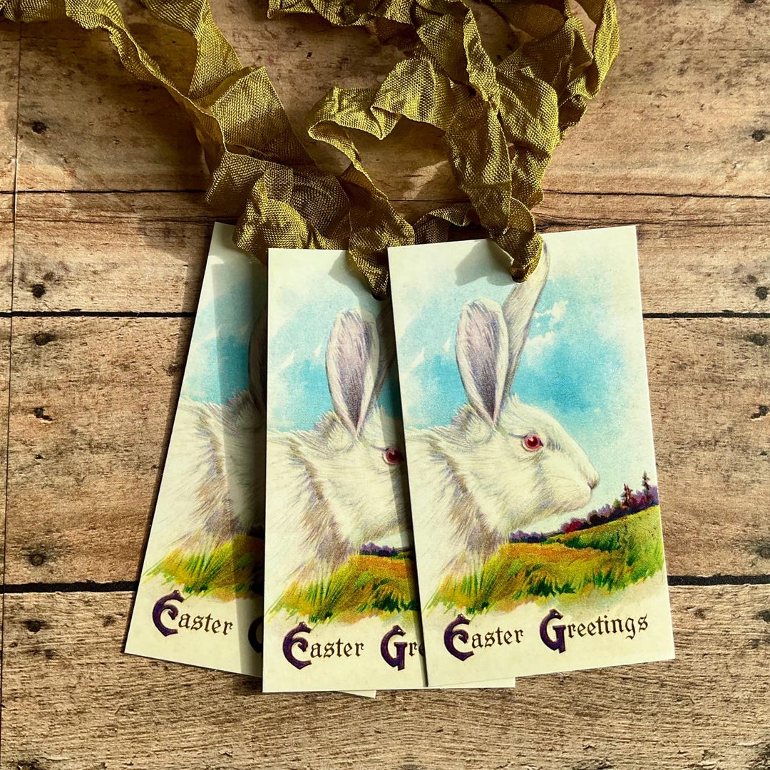 Gift Tags- Hang Tags - Set/3 EASTER Rabbit - Etsy