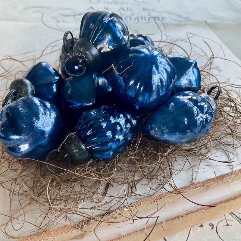 Vintage Glass Blue Bowl - Etsy