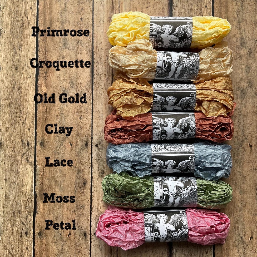 COLLECTION - SPRING Colors - Rayon Crinkle Ribbon Binding 5 Yards Each ...