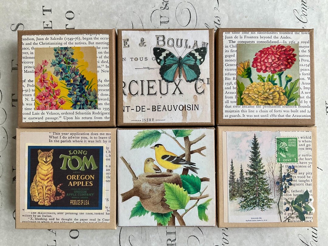 GIFT BOX - Paper Mache Square Box, Ribbon & Gift Tag - Etsy