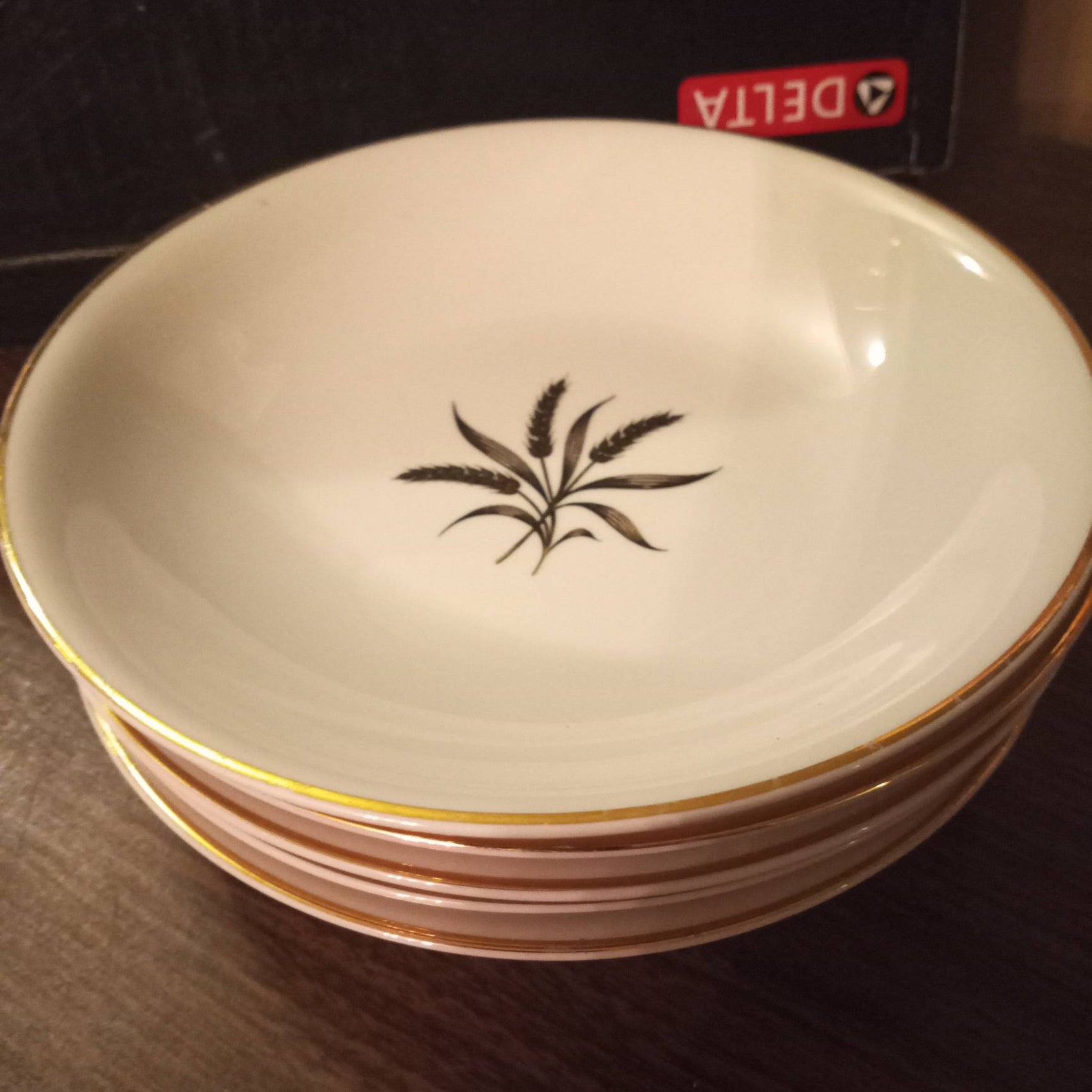 Vintage Embassy Usa Vitrified Gold Wheat Fine China Salad Bowls Set of ...