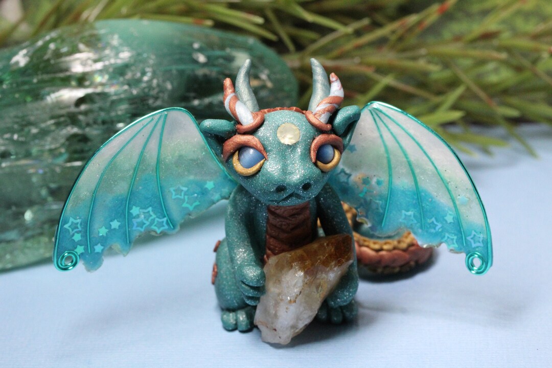 Original - Baby Dragon Polymer Clay - Hand-built Sculpture, Dragon ...
