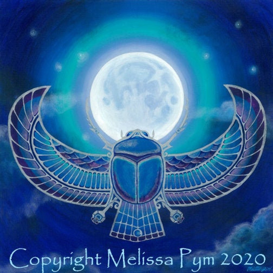 MOON SCARAB - Instant Digital Download - Printable Wall Art, Egyptian ...