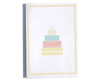 Happy Birthday Card With Confetti and Birthday Cake Design - Etsy