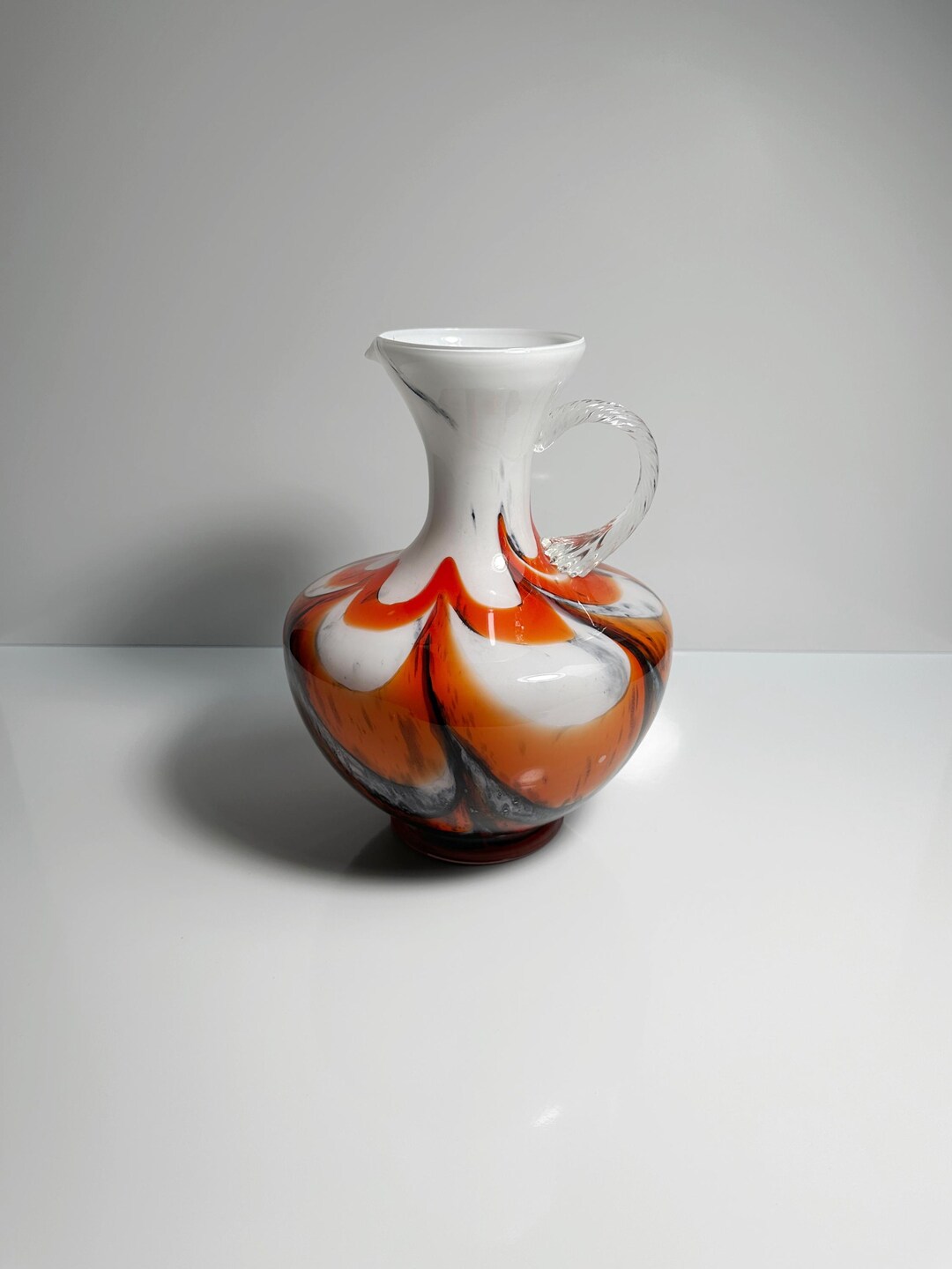 Vintage Opalina Fiorentina Glass Vase Italy 1970s 1960s Opal Milk ...
