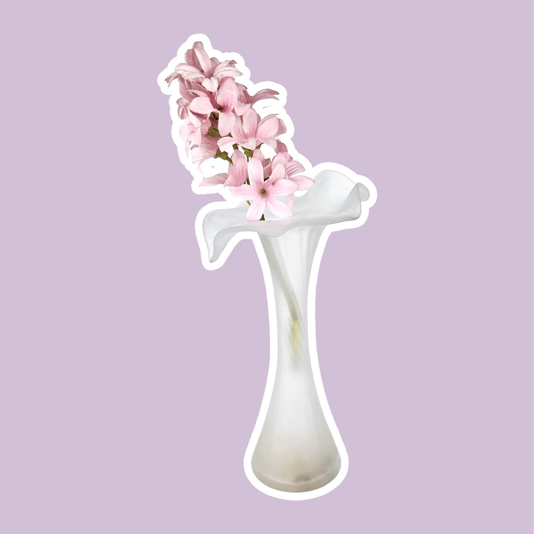 Vintage Vase Satin Frosted Glass Vase 80s Zipfel Waves Art Deco Revival ...