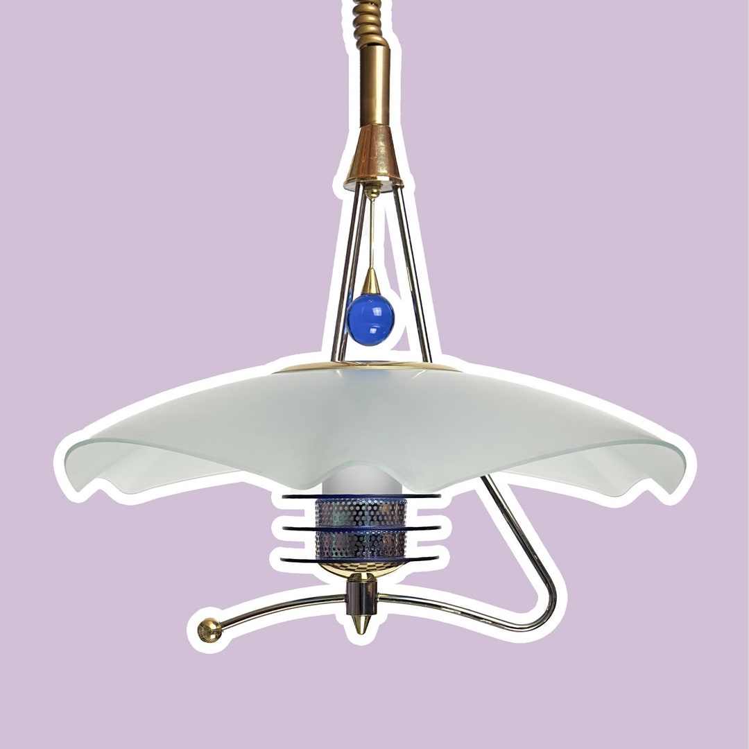 80s / 90s Relux Milano Ceiling Lamp Memphis Milano Postmodern Gold ...