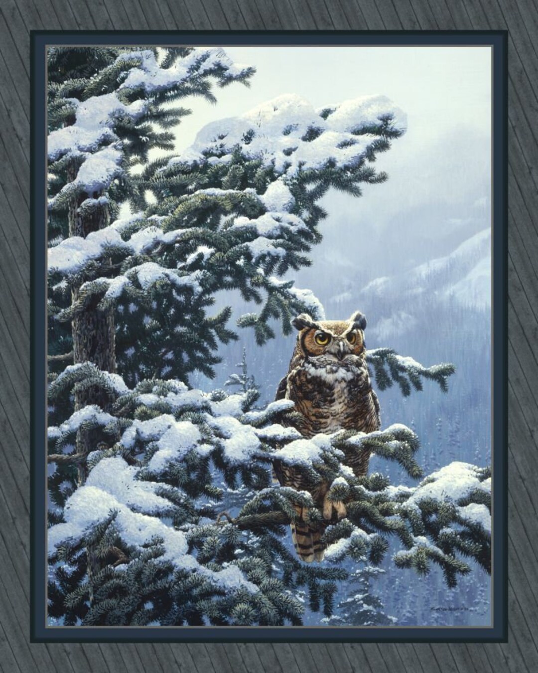 Winter Vigil Great Horned Owl Panel - Etsy
