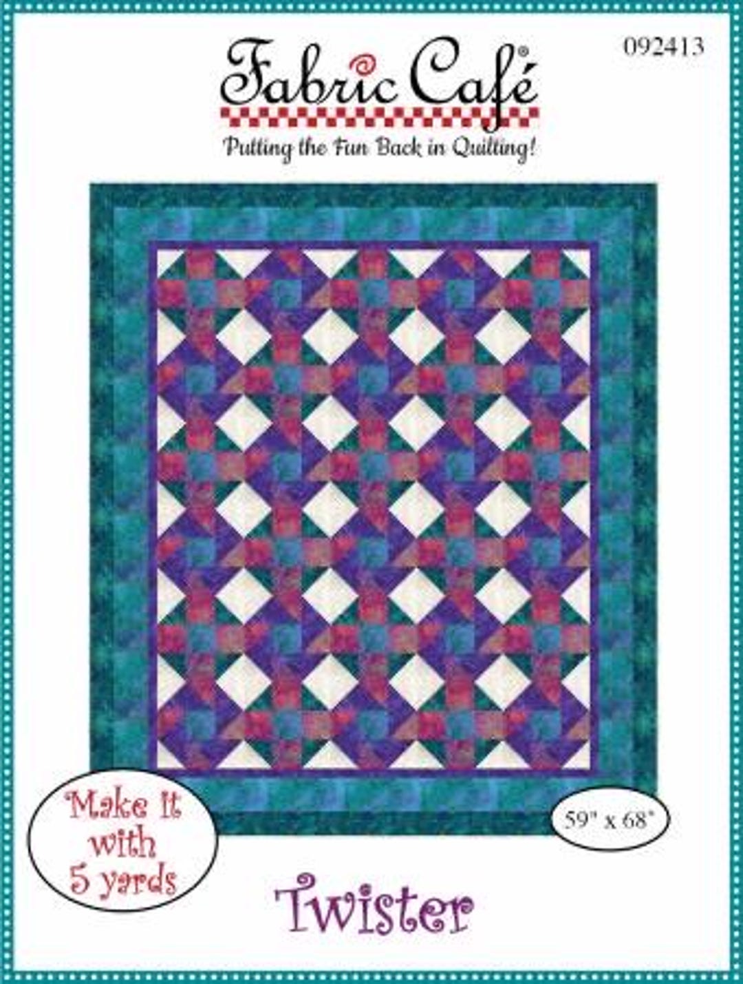 Fabric Cafe- Twister 5-yard Quilt Pattern - Etsy